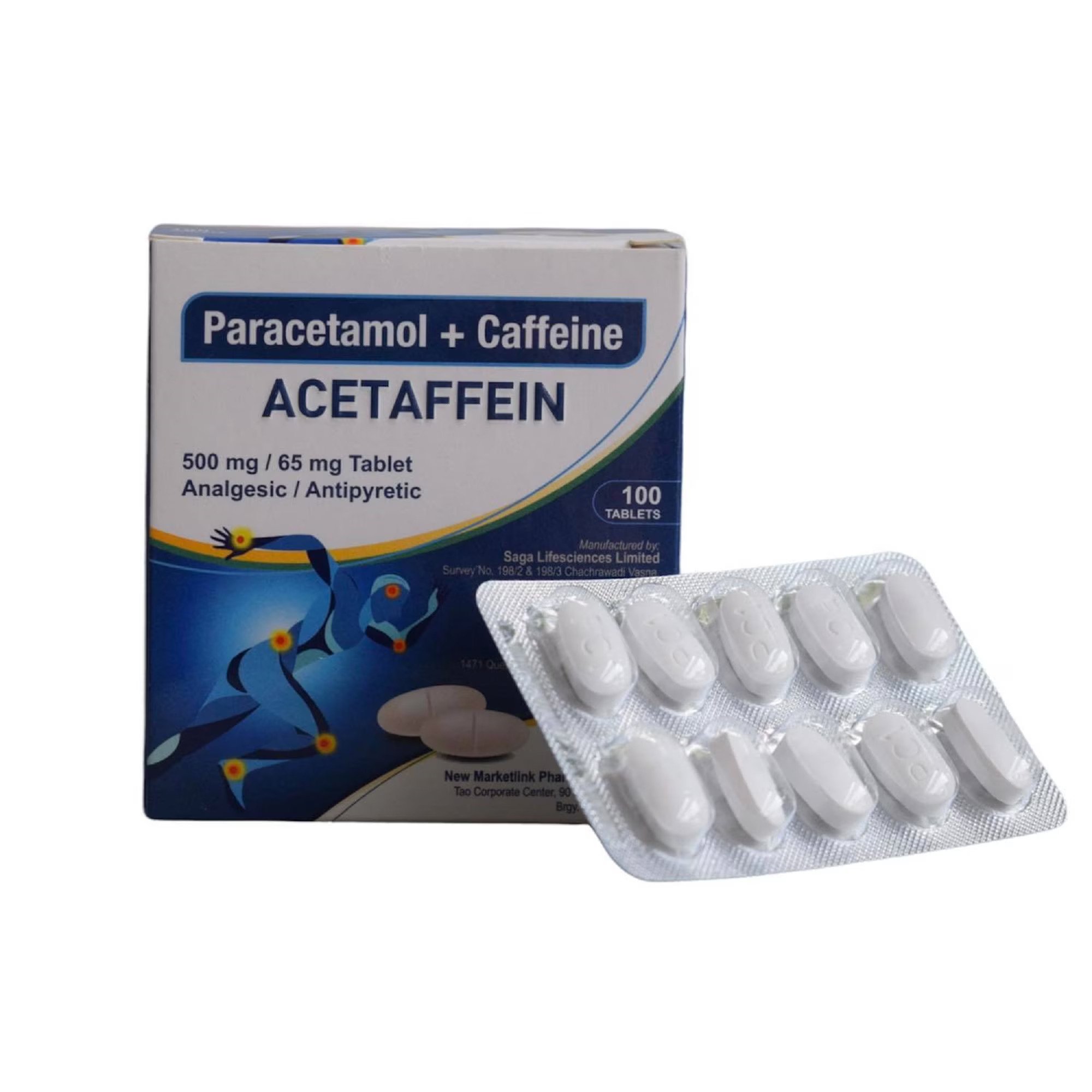 ACETAFFEIN Paracetamol / Caffeine 500mg / 65mg Tablet 100's price in ...